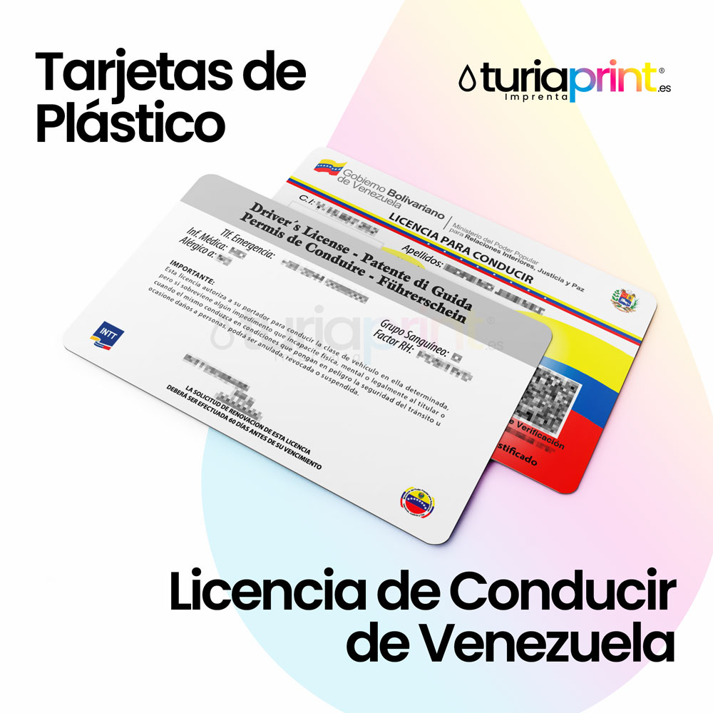 Tarjetas de PVC Carnet de Conducir Venezuela - TURIAPRINT IMPRENTA ...